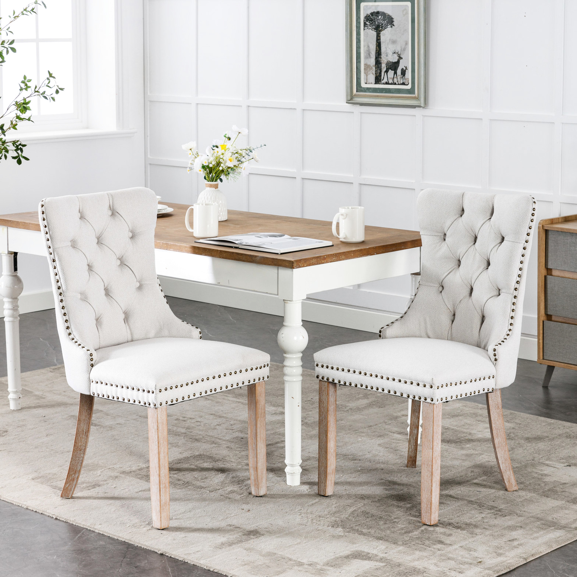 American-style Dining Chair Pair | Dining Room Must-have | Linen and ...