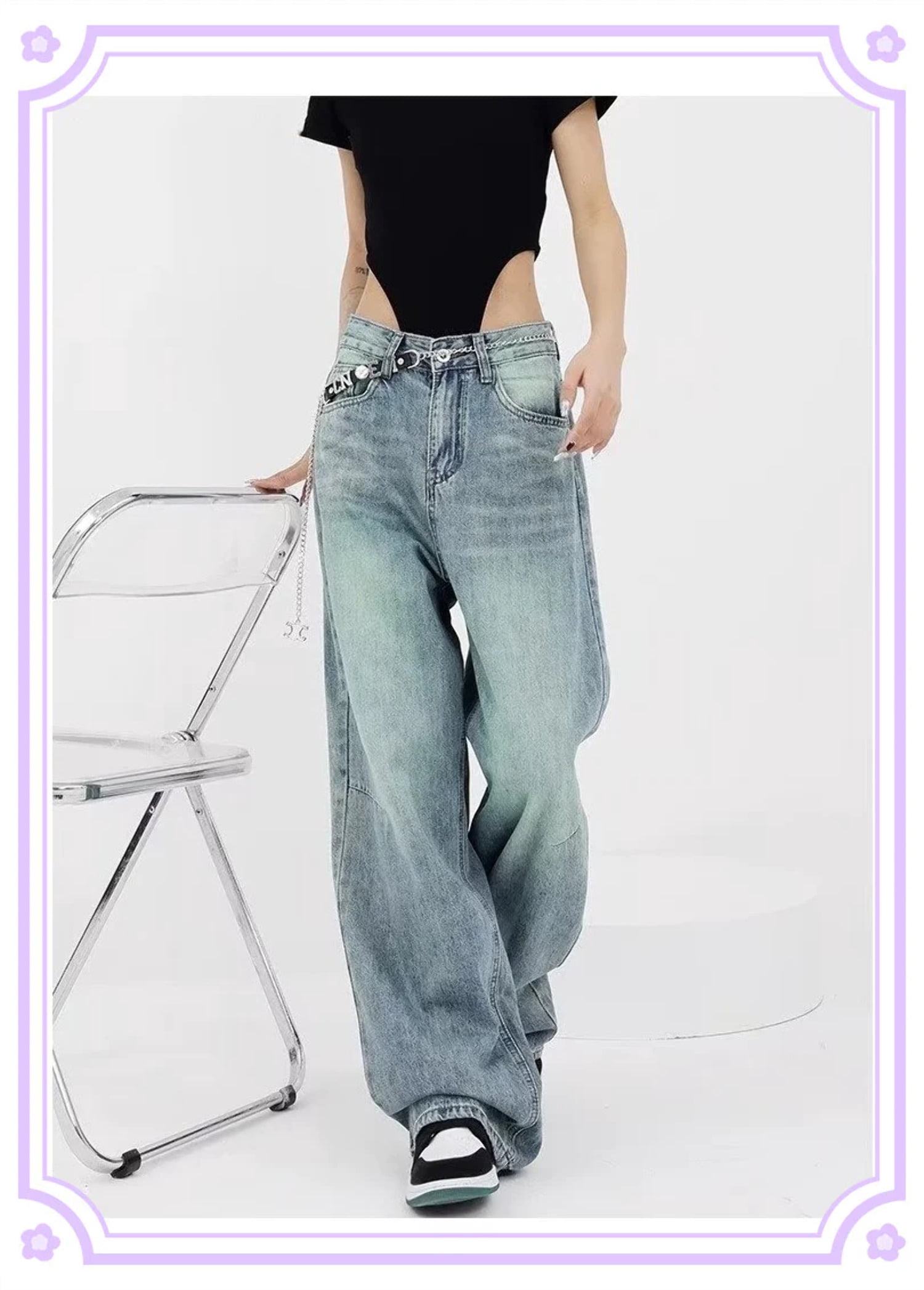 American-style Distressed Heavy Industry Straight Casual Jeans ...