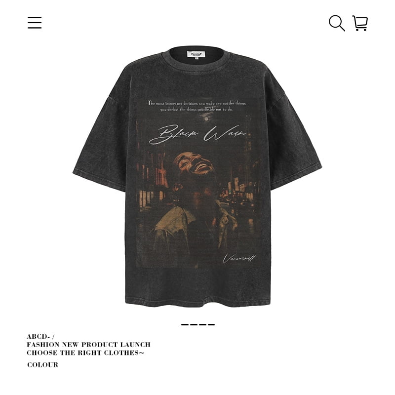 American-style Hip-hop Characters Printed Short-sleeved Loose T-shirt ...