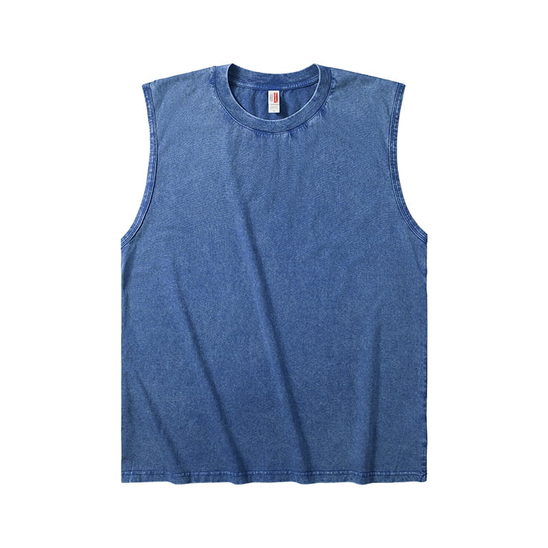 American-style batik washed sleeveless vest for men, summer vintage ...