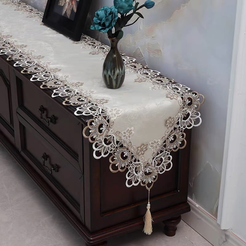 American style lace table flag fabric dust cover tassel TV cabinet shoe ...