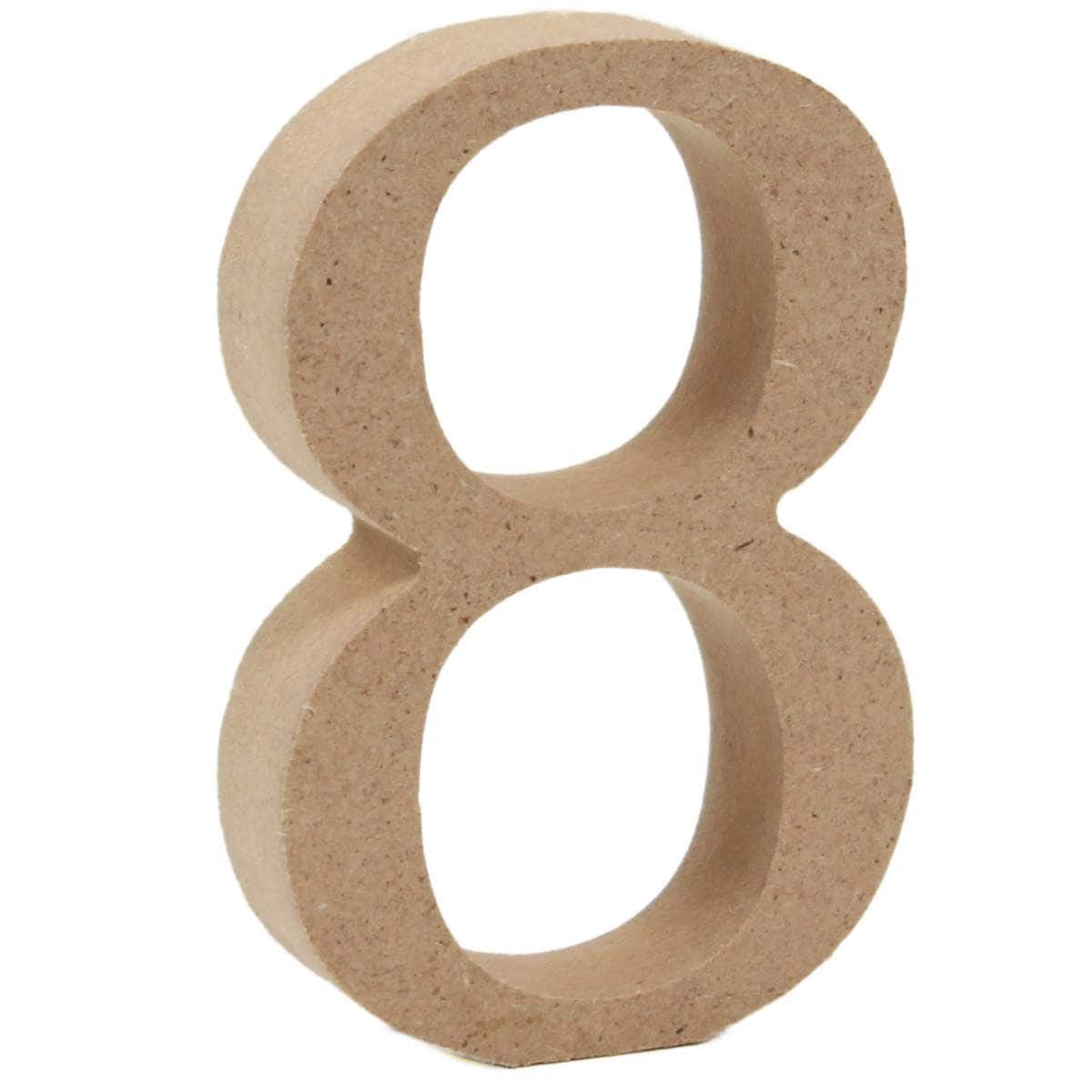 AmericanElm 6 Inch Unfinished MDF Number 8 Cutouts for DIY Art and ...