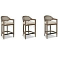 "Set of Three Americana 26"" Cane Back Counter Height Bar Stools in ...