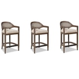 "Set of Three Americana 26"" Cane Back Counter Height Bar Stools in ...