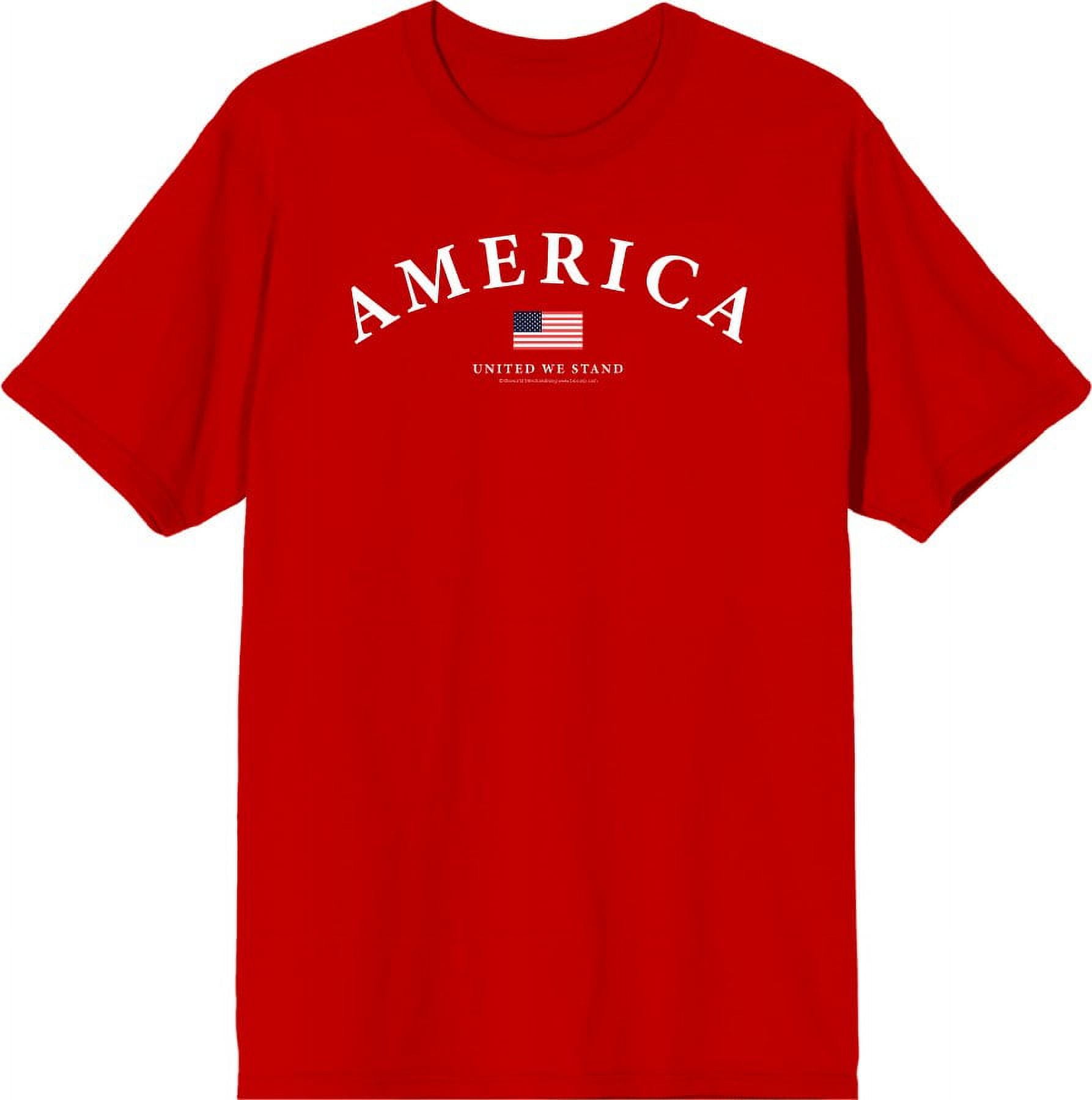 Americana America Flag Men's Red Crew Neck Short Sleeve Tee-XXL ...