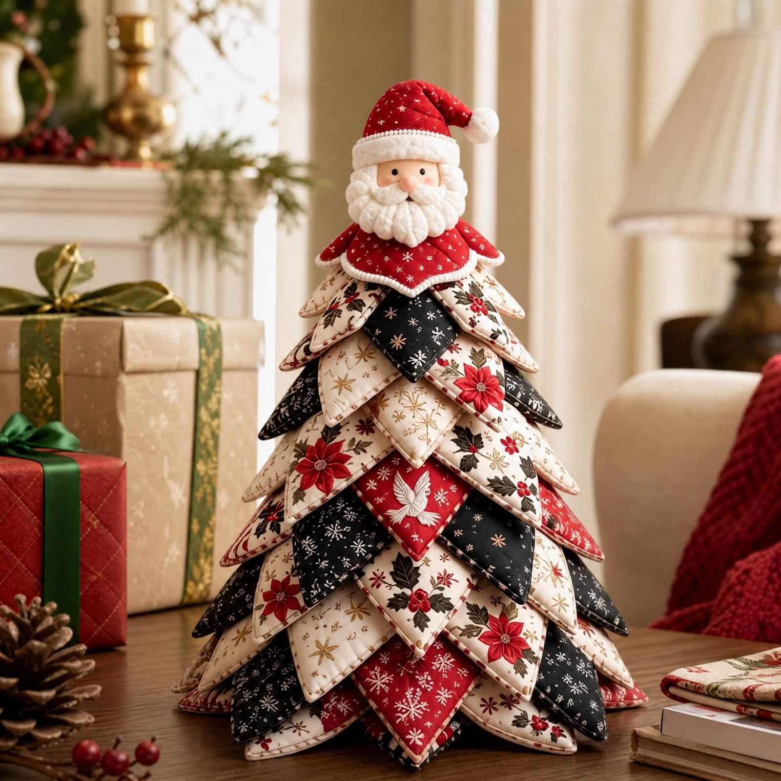 Americana Christmas Tree Quilt Kit, DIY Patchwork Sewing Craft Kit ...