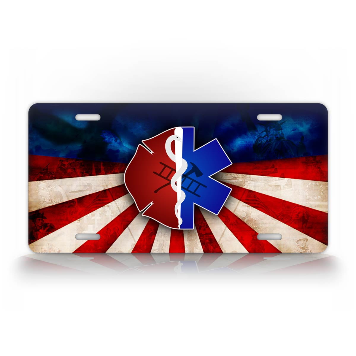 Americana First Responder License Plate Patriotic Red White & Blue EMT ...