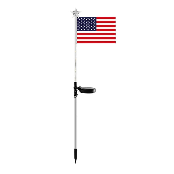 Americana Flag Solar Stake, Patriotic Led Garden Solar Lights ...