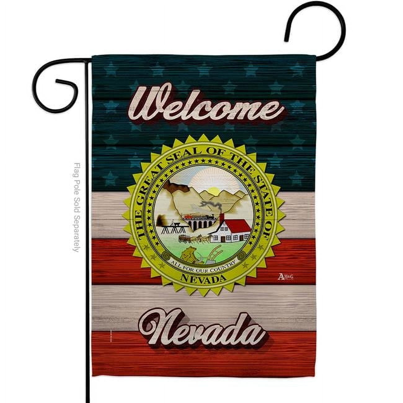 Americana Home & Garden 13 x 18.5 in. Welcome Nevada Double-Sided Vertical House Decoration ...