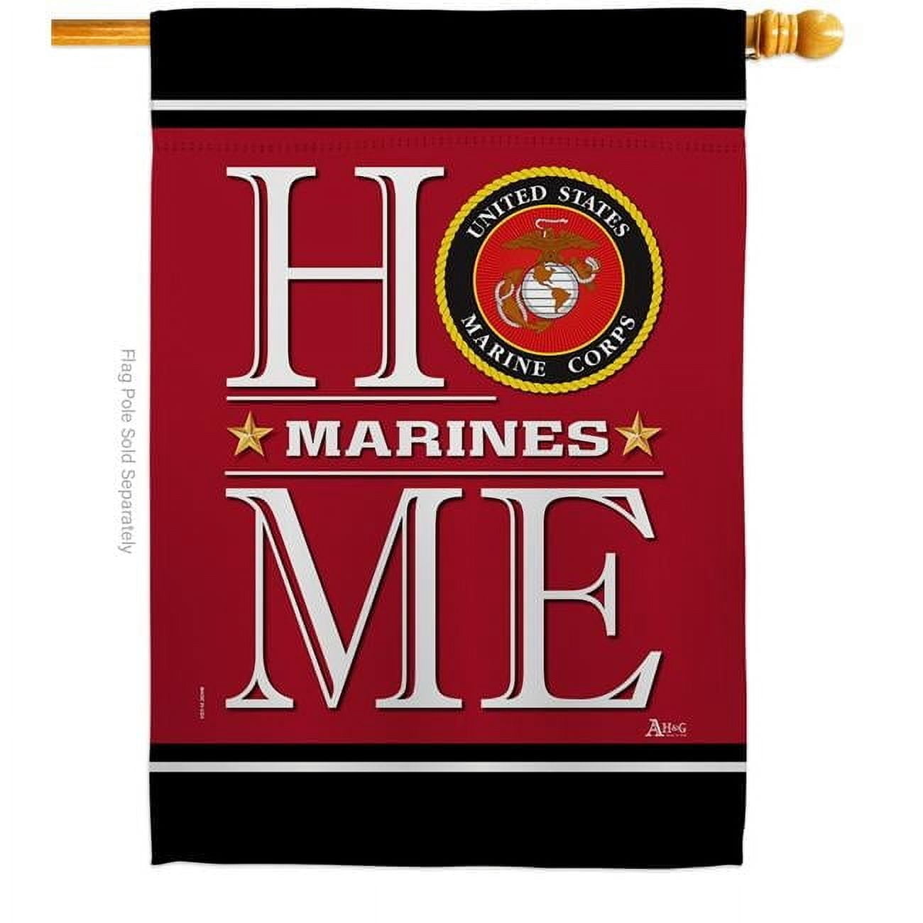 Americana Home & Garden H140632-BO 28 x 40 in. Marine Corps Home House ...