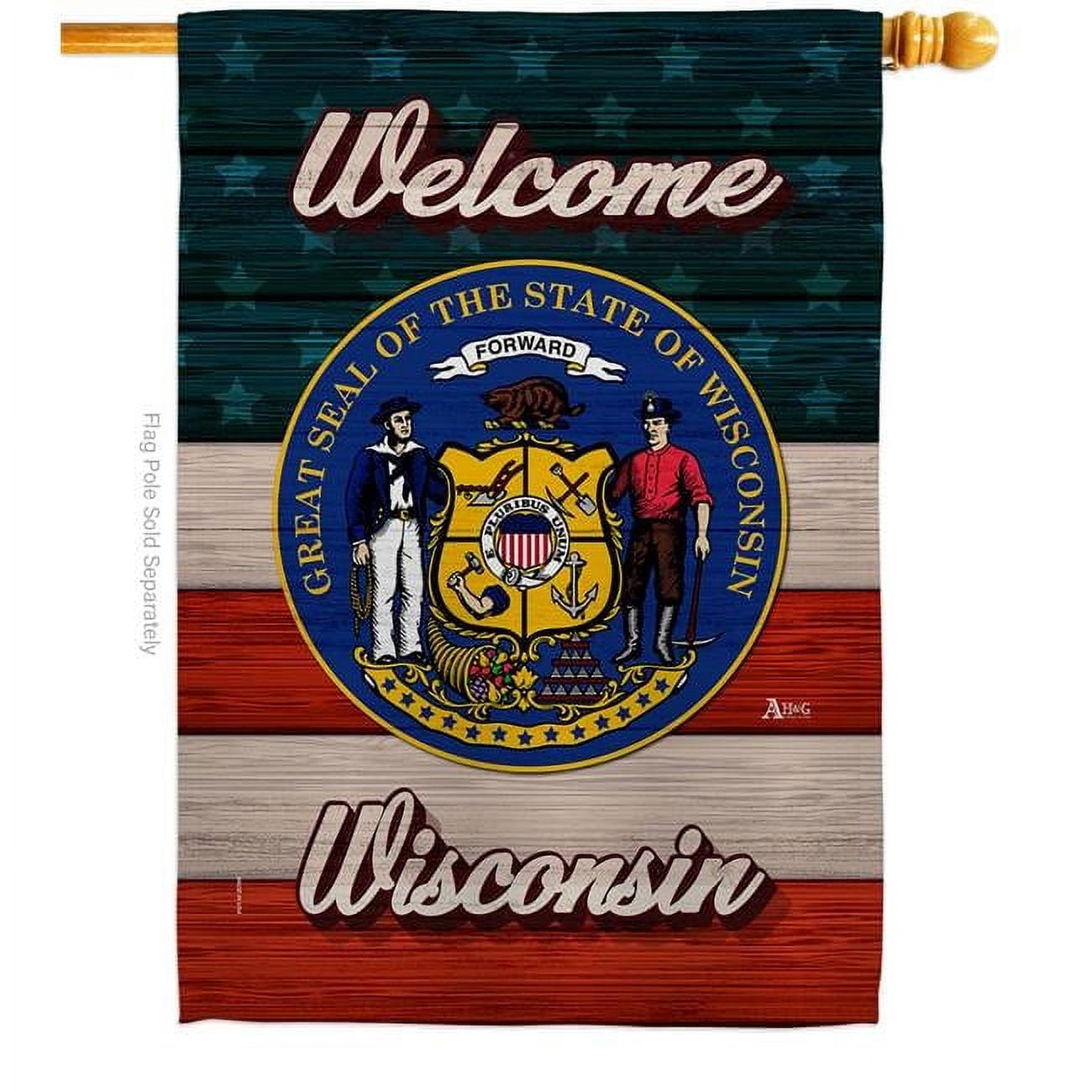 Americana Home & Garden H141306-BO 28 x 40 in. Welcome Wisconsin Double ...