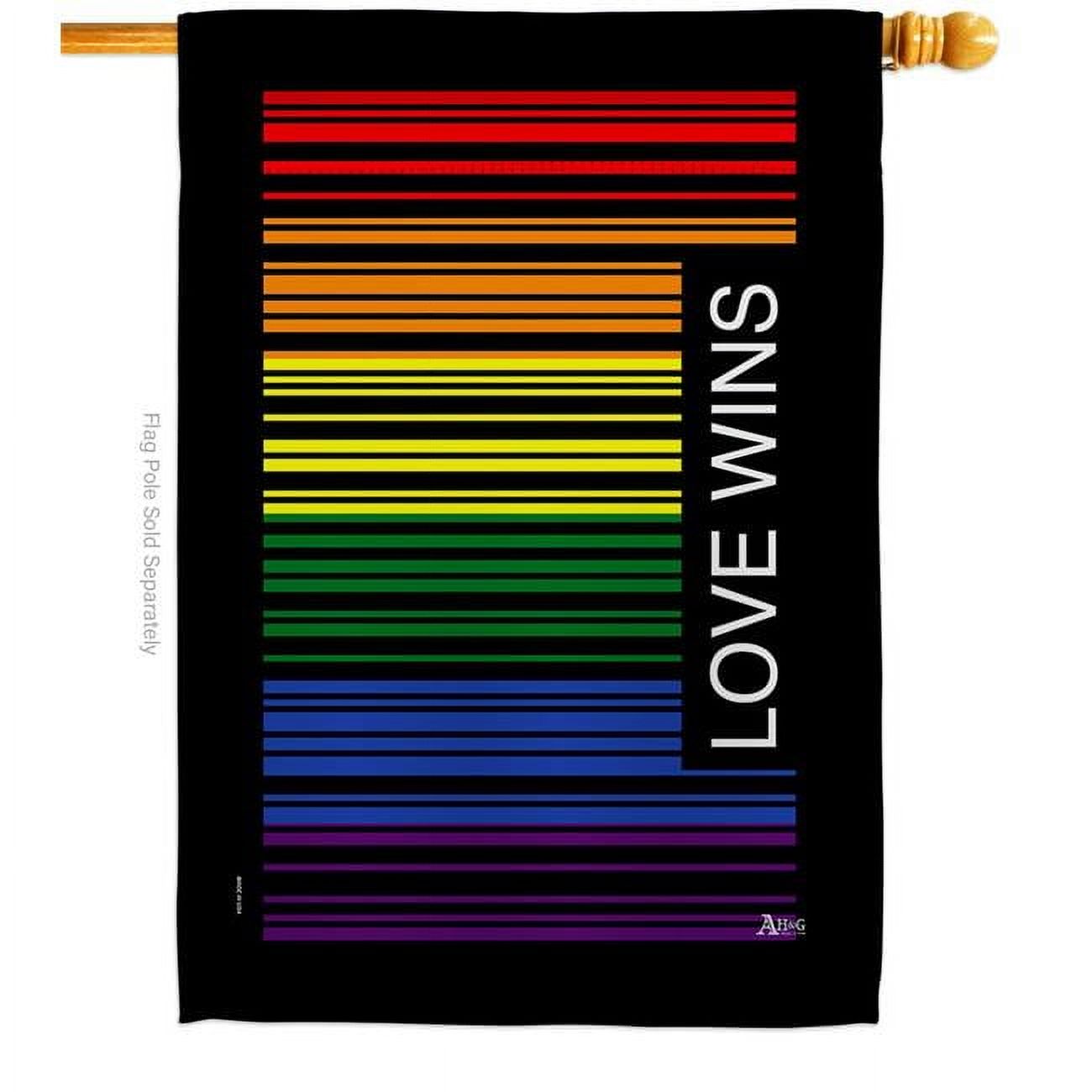 Americana Home & Garden H148687-BO Love Wins Barcode Support Pride 28 x ...