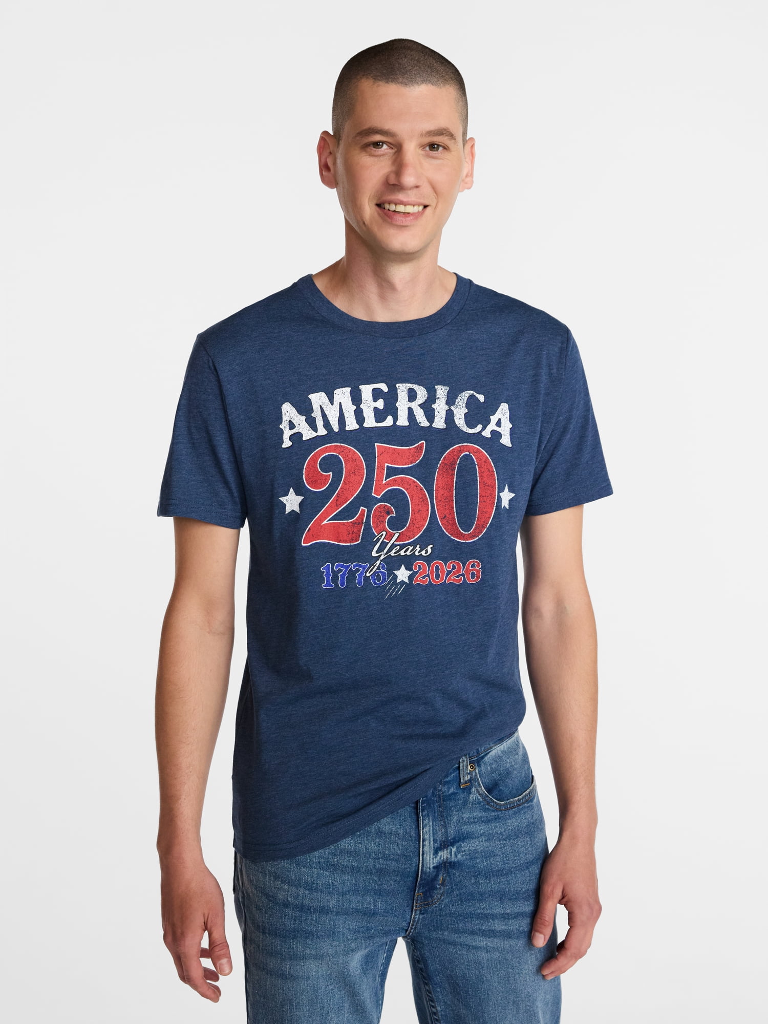 Americana Men's and Big Men's America 250 Graphic Tee Shirt from Way to ...