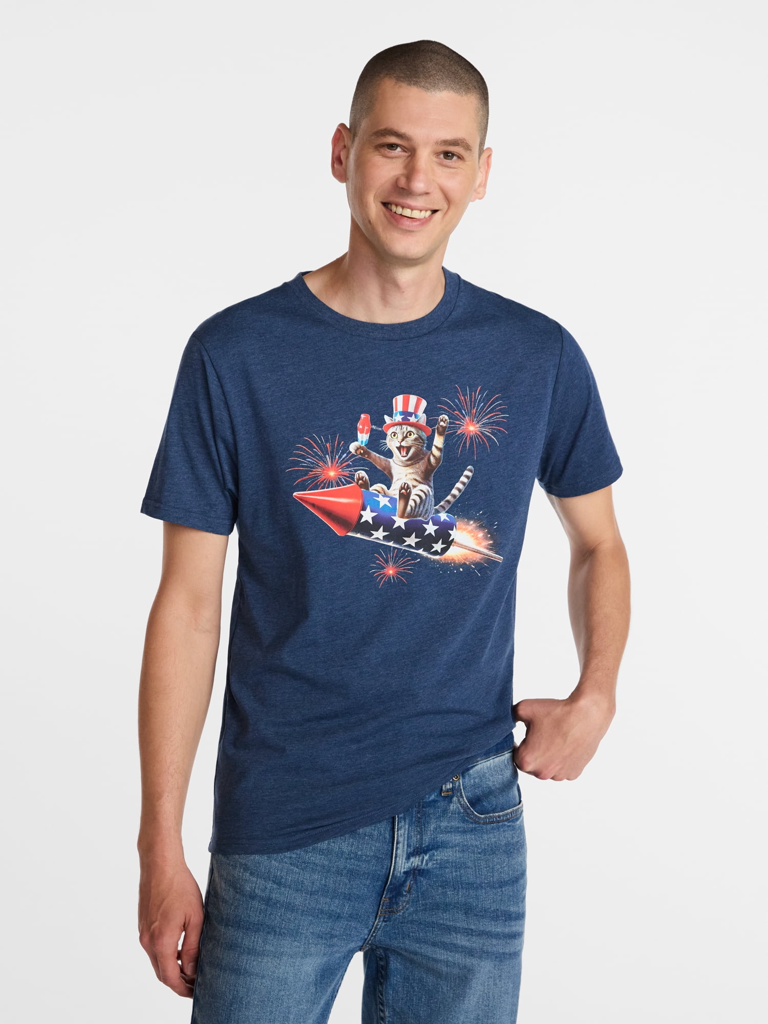 Americana Men's and Big Men's Bomb Rocket Ride Graphic Tee Shirt from ...