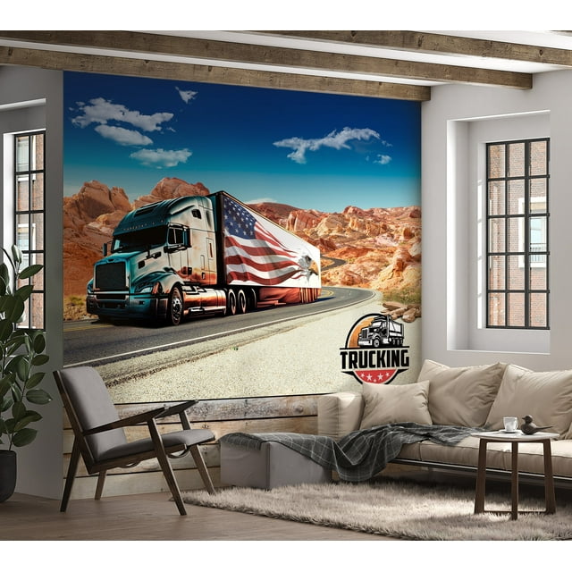 Americana Non-pasted Wallpaper Wall Mural - Eagle Truck - Walmart.com