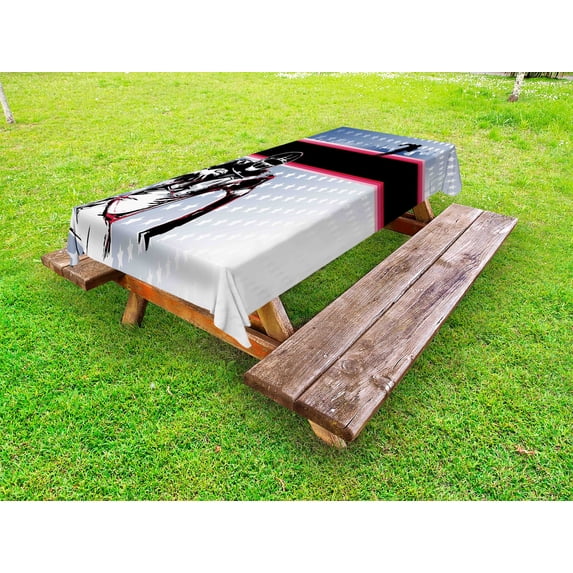 Americana Outdoor Tablecloth, Baseball American Football Player Running ...
