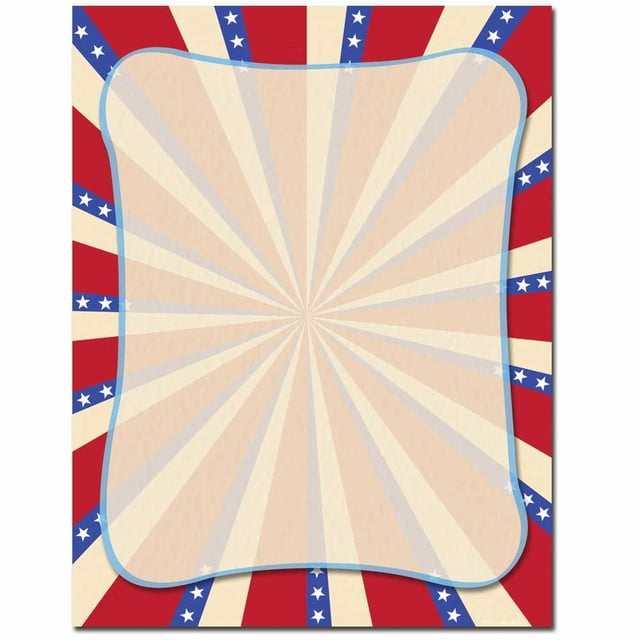 Americana Patriotic Letterhead Laser & Inkjet Printer Paper, 25 Sheets ...