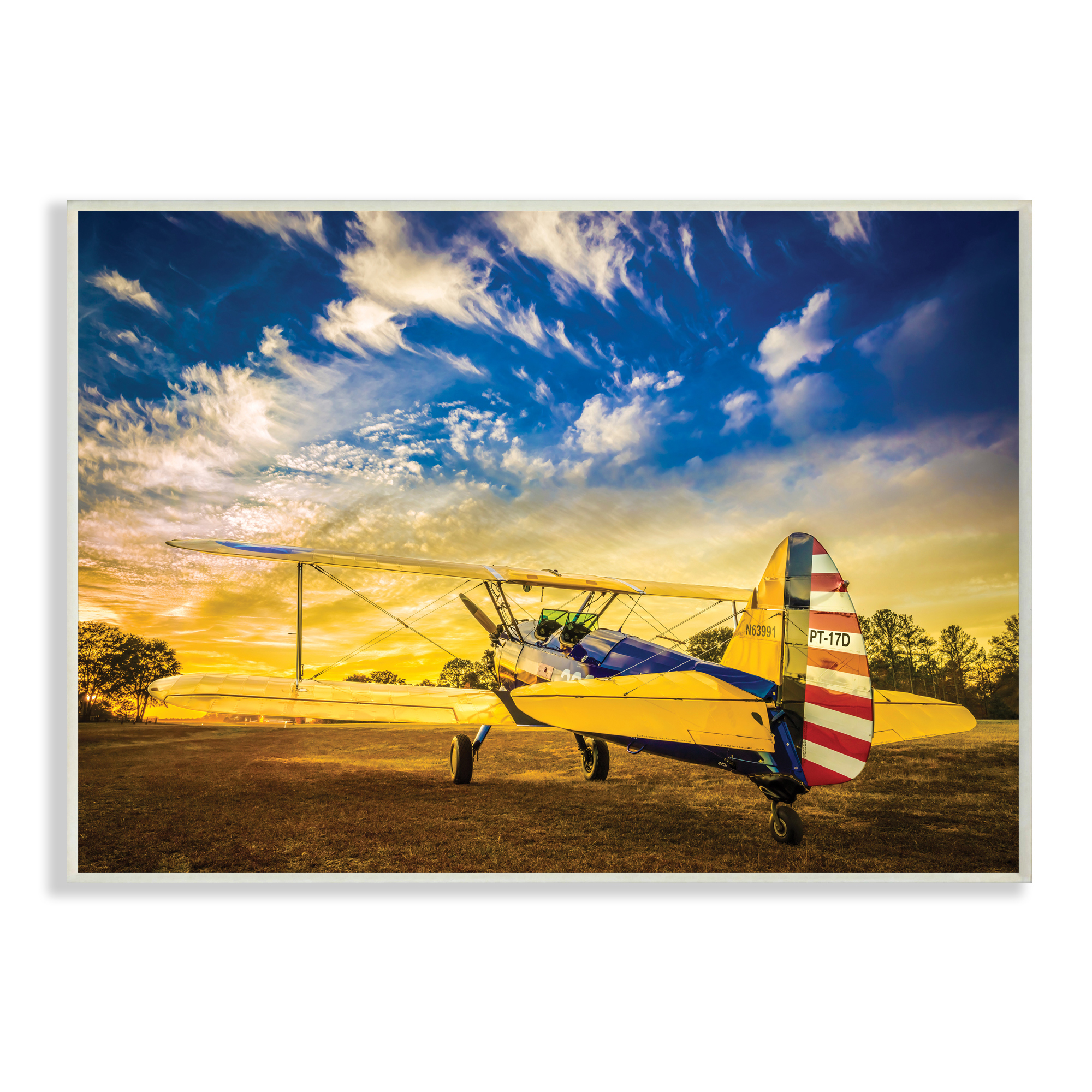Stupell Industries Americana Plane Open Field Early Evening Sky,10 x 15 ...