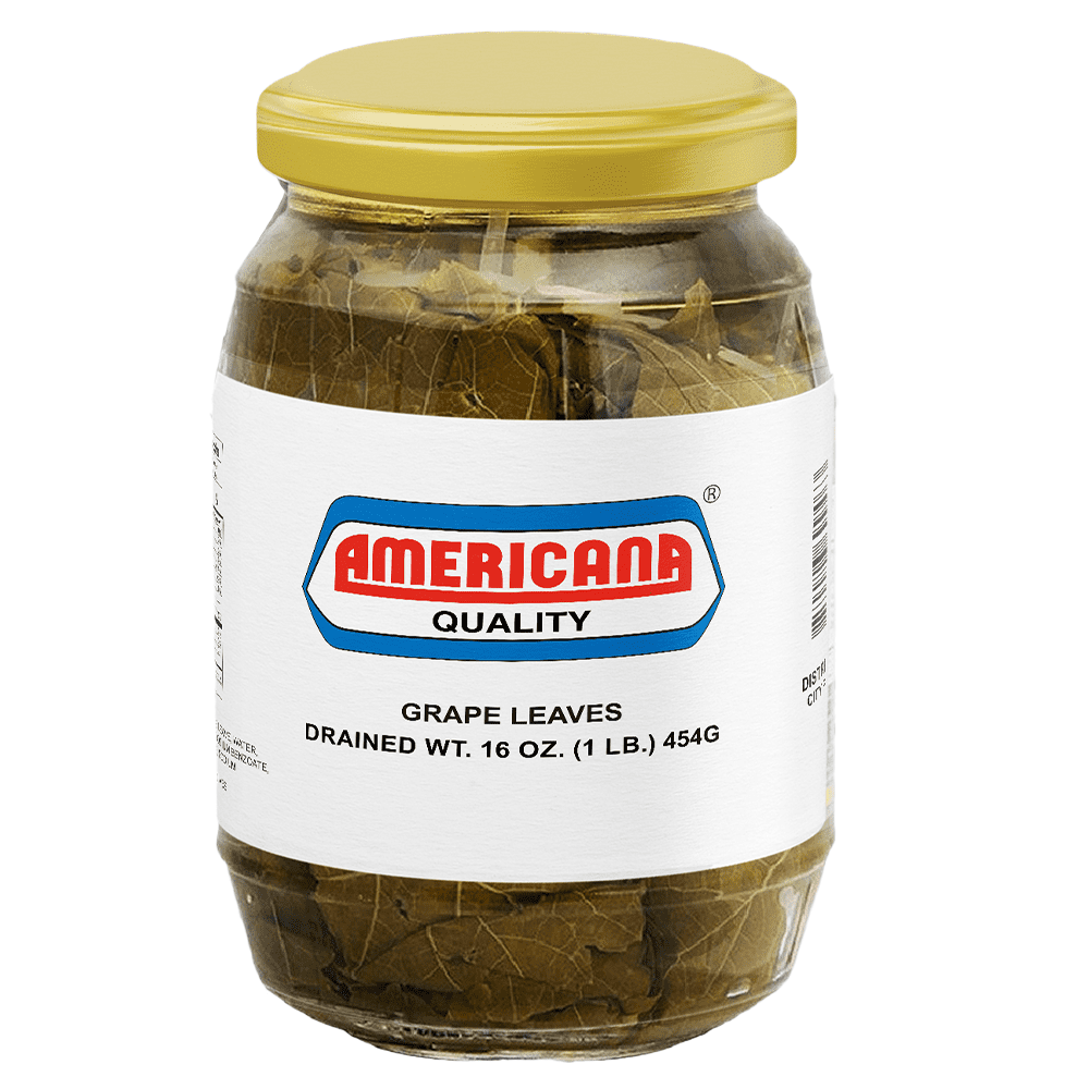 Americana Quality Grape Leaves, Glass Jar, Shelf-Stable, 16 fl oz - 1LB ...