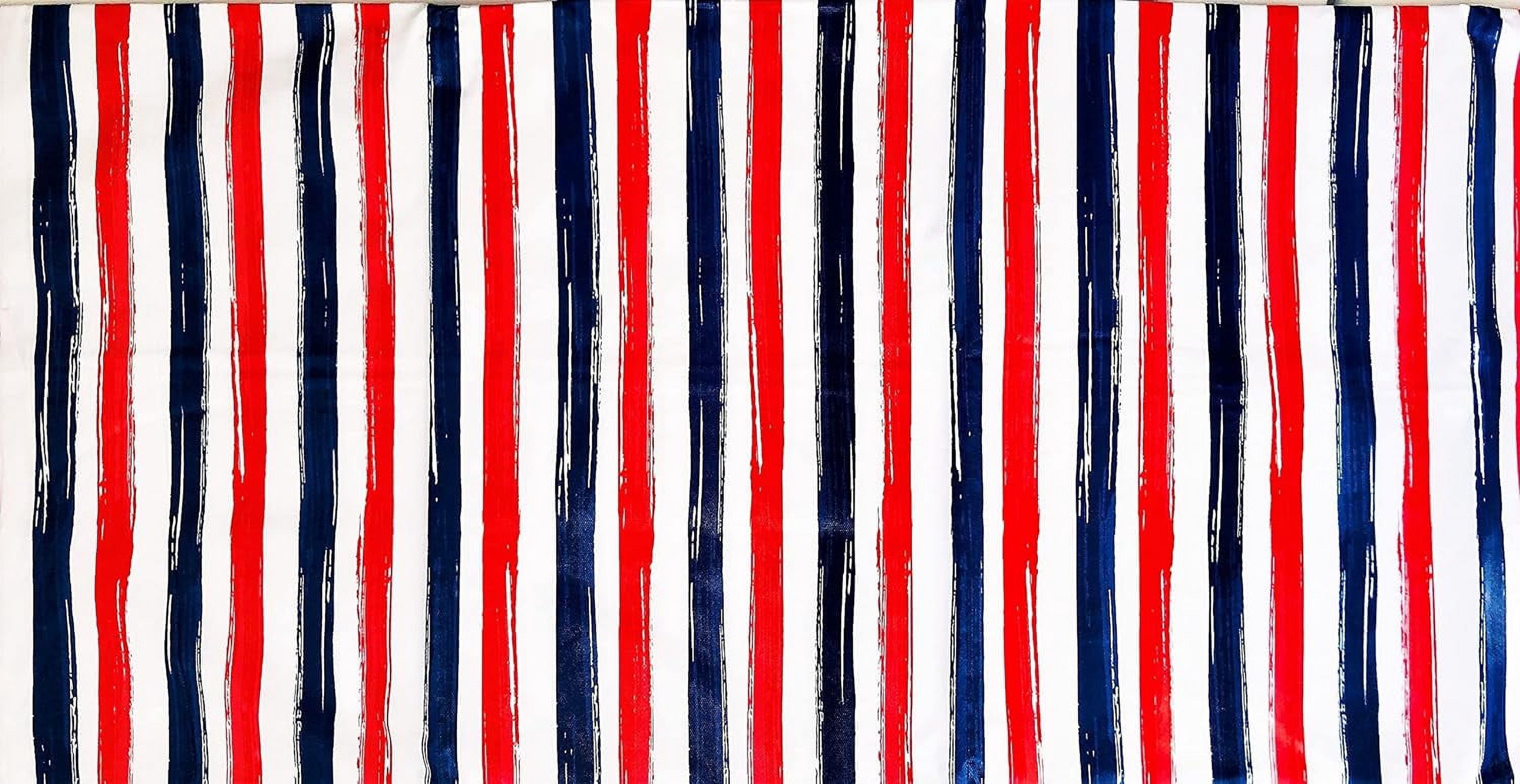 Americana Red White Blue Patriotic Stripes Vinyl Flannel Back ...