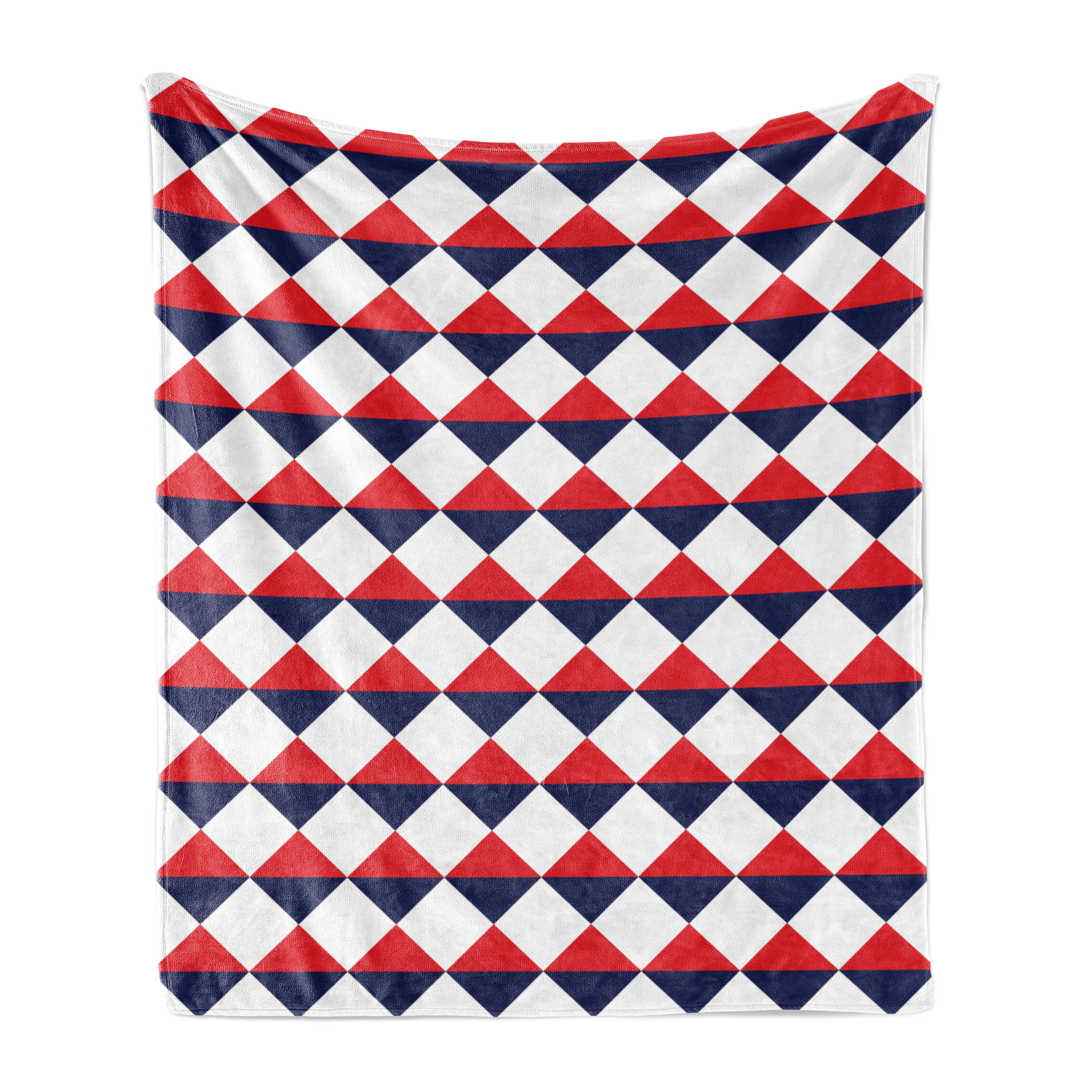 Americana Soft Flannel Fleece Throw Blanket, Half Triangles Diamond ...