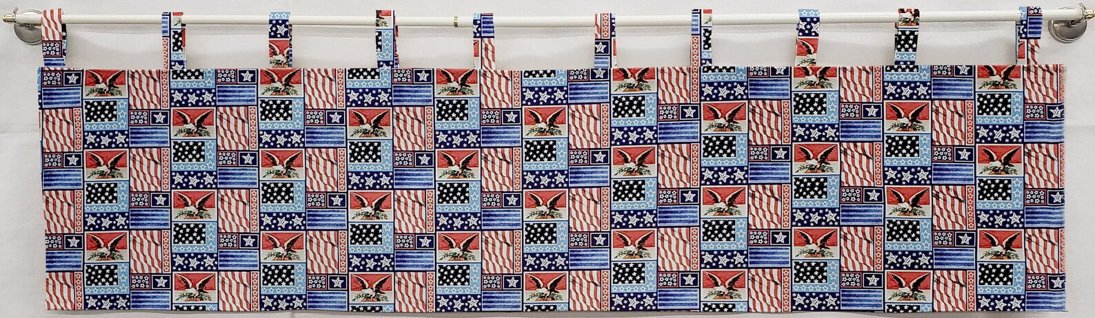 Americana Tab Top Valances by Penny's Needful Things (Lined) (15 Inch ...