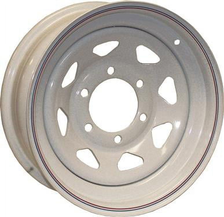 eCustomhitch 15x5 White Spoke Trailer Wheel Rim, 5 Lug On 5 Inch Bolt ...