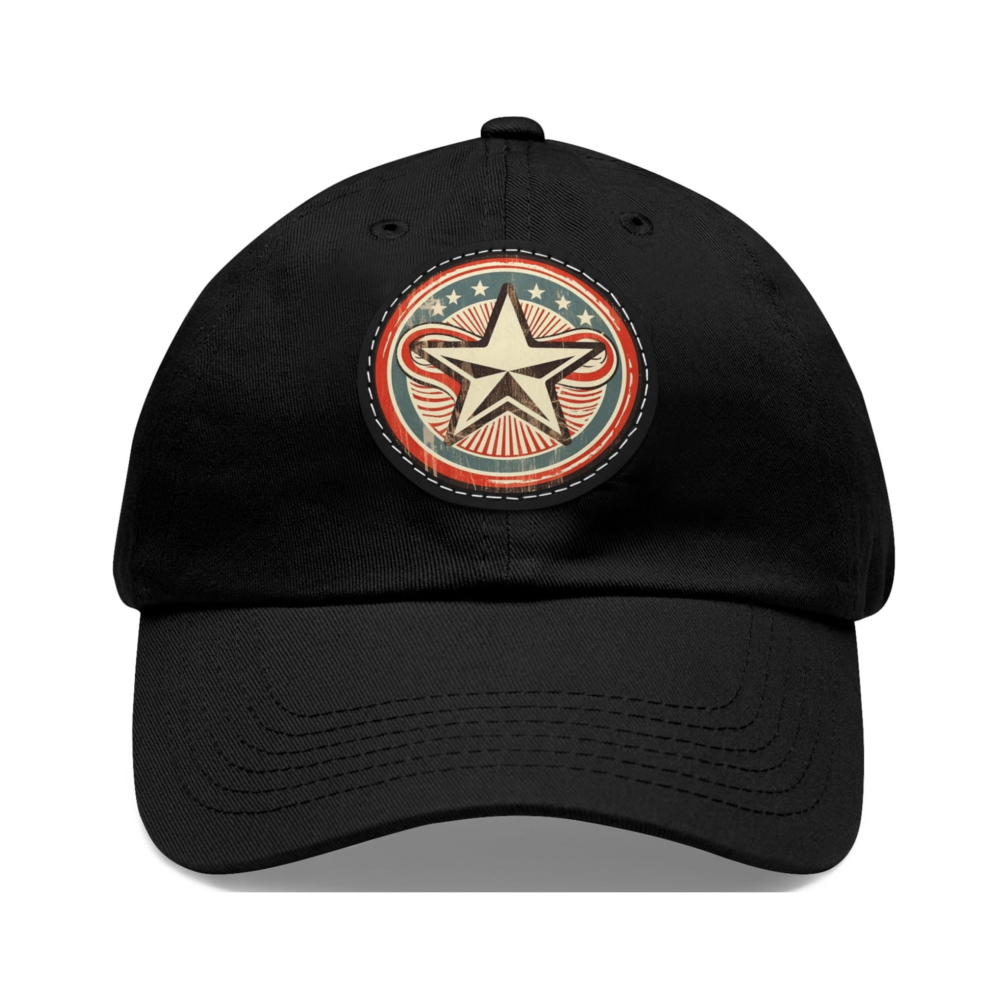 Americana Vintage Retro Star Flag Dad Hat Strap Back Circle Round Patch ...
