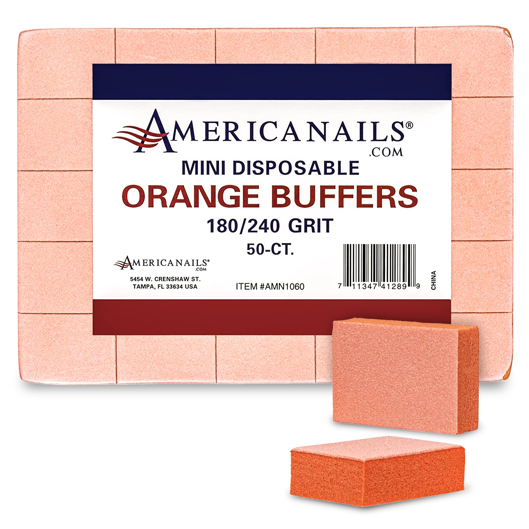 Americanails Mini Orange Buffers - (180/240 Grit) - Professional Salon ...