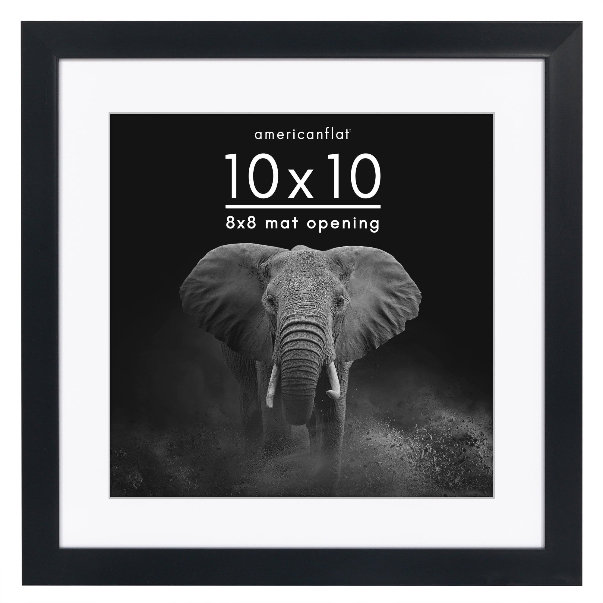 Americanflat 10x10 Picture Frame with Shatter-Resistant Glass with 8x8 ...