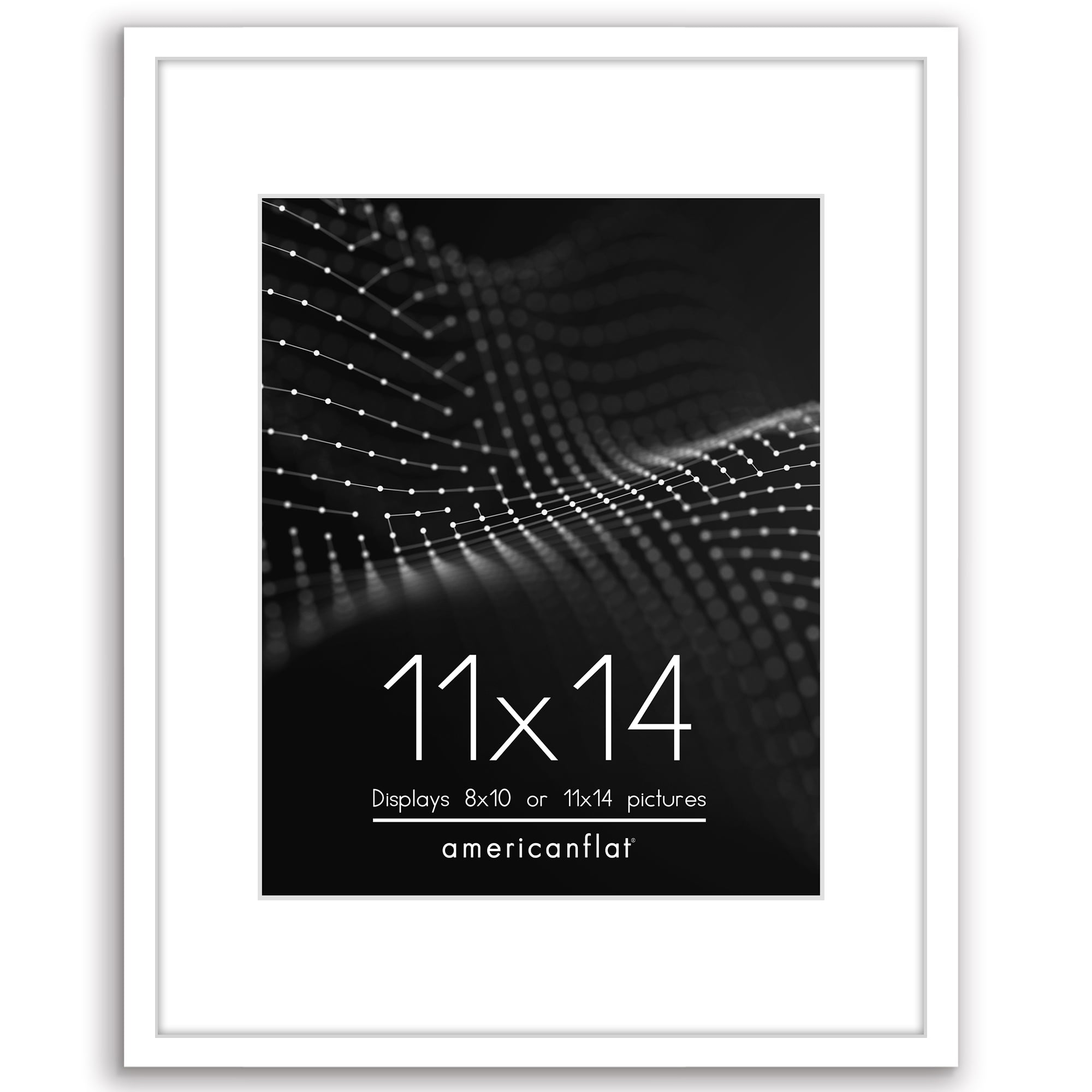Americanflat 11x14 Picture Frame with Shatter-Resistant Glass with 8x10 ...