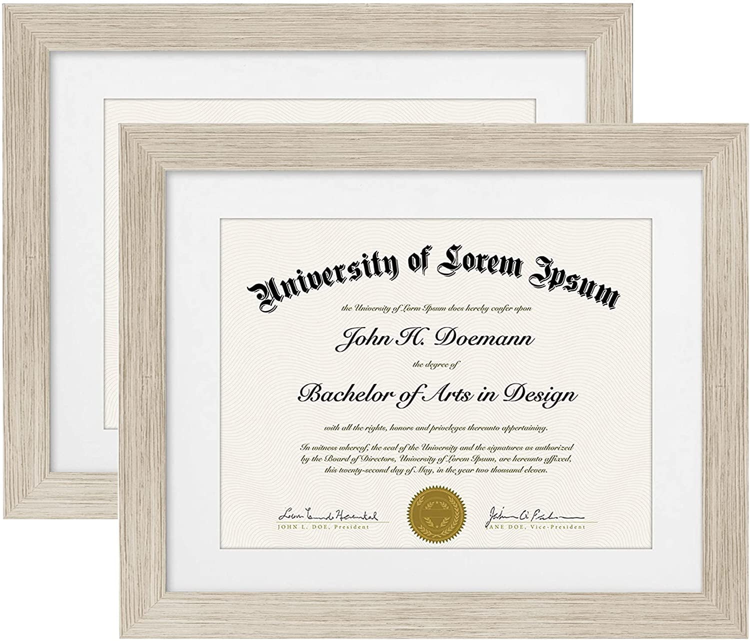 Americanflat 11x14 Drift Wood Diploma Frame - Displays 8.5x11 Diplomas ...