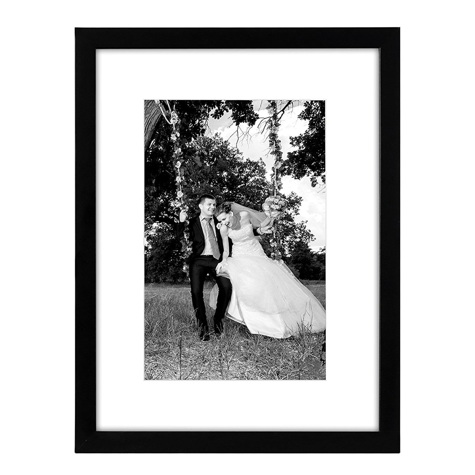 Americanflat 12x16 Black Picture Frame - MDF Wood, Shatter-Resistant ...