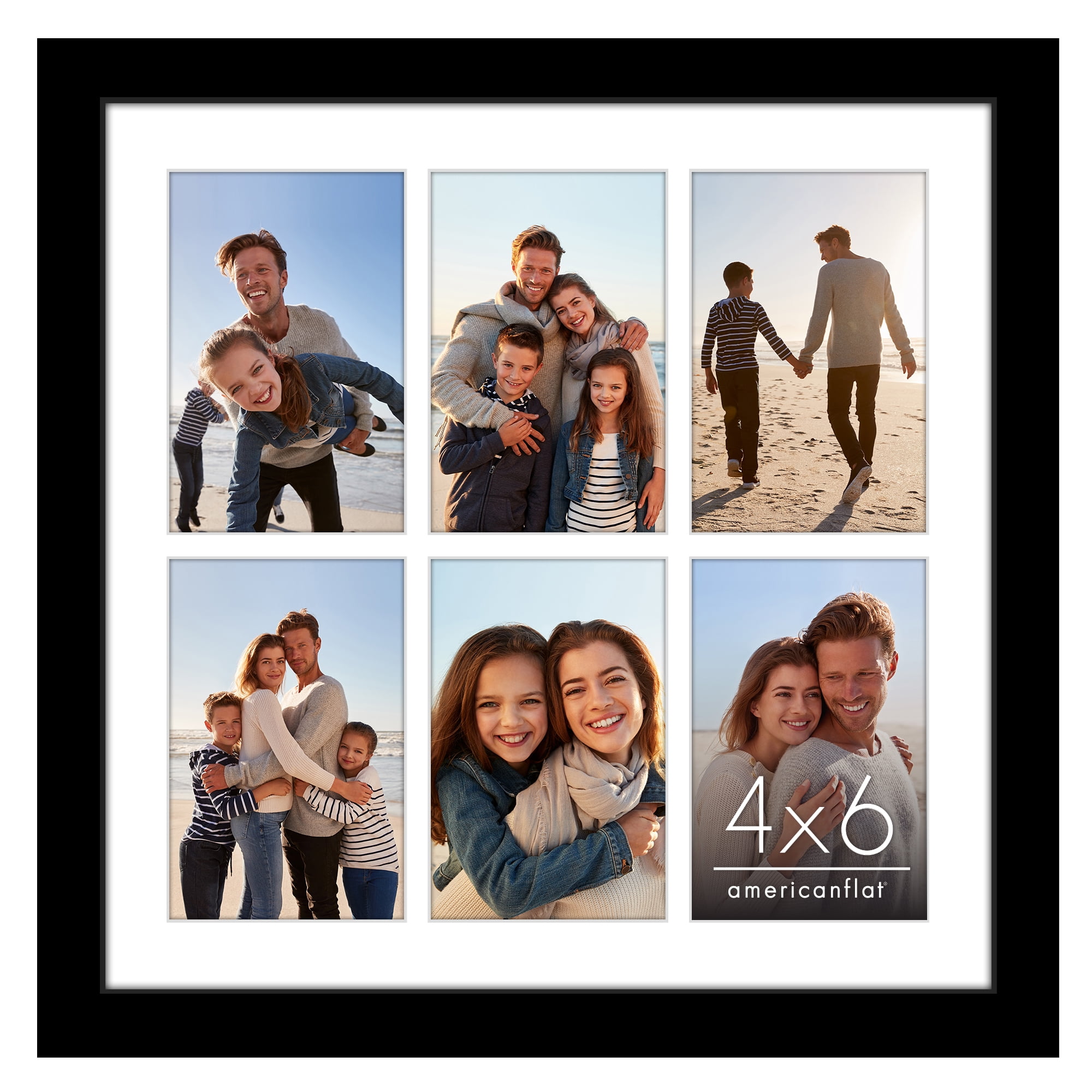 Americanflat 14x14 Collage Picture Frame - Fits Six 4x6 Photos or One ...