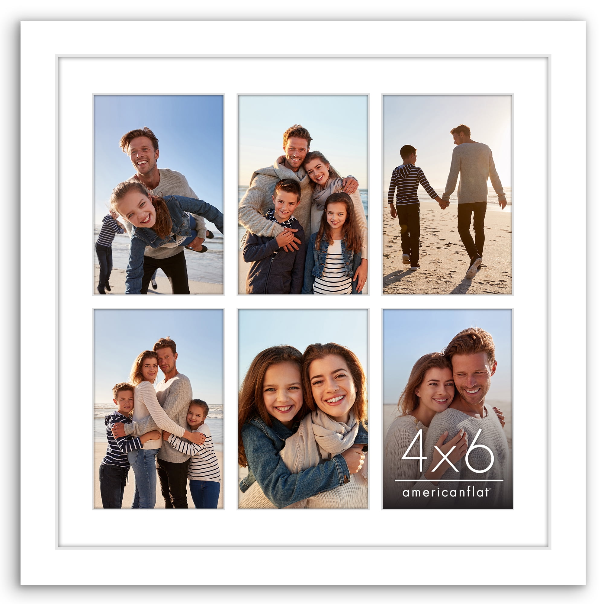 Americanflat 14x14 Collage Picture Frame - Fits Six 4x6 Photos or One ...