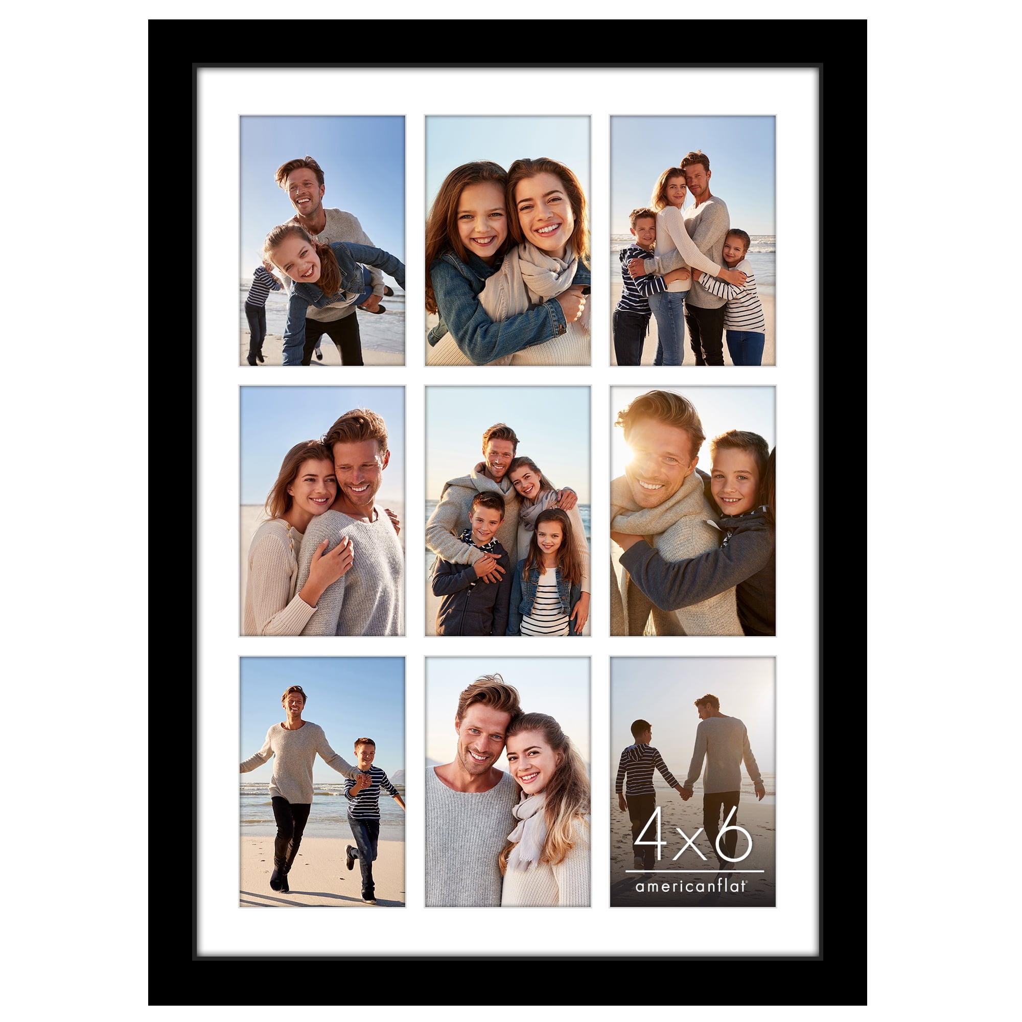 Americanflat 14x20 Collage Picture Frame - Fits Nine 4x6 Photos or One ...