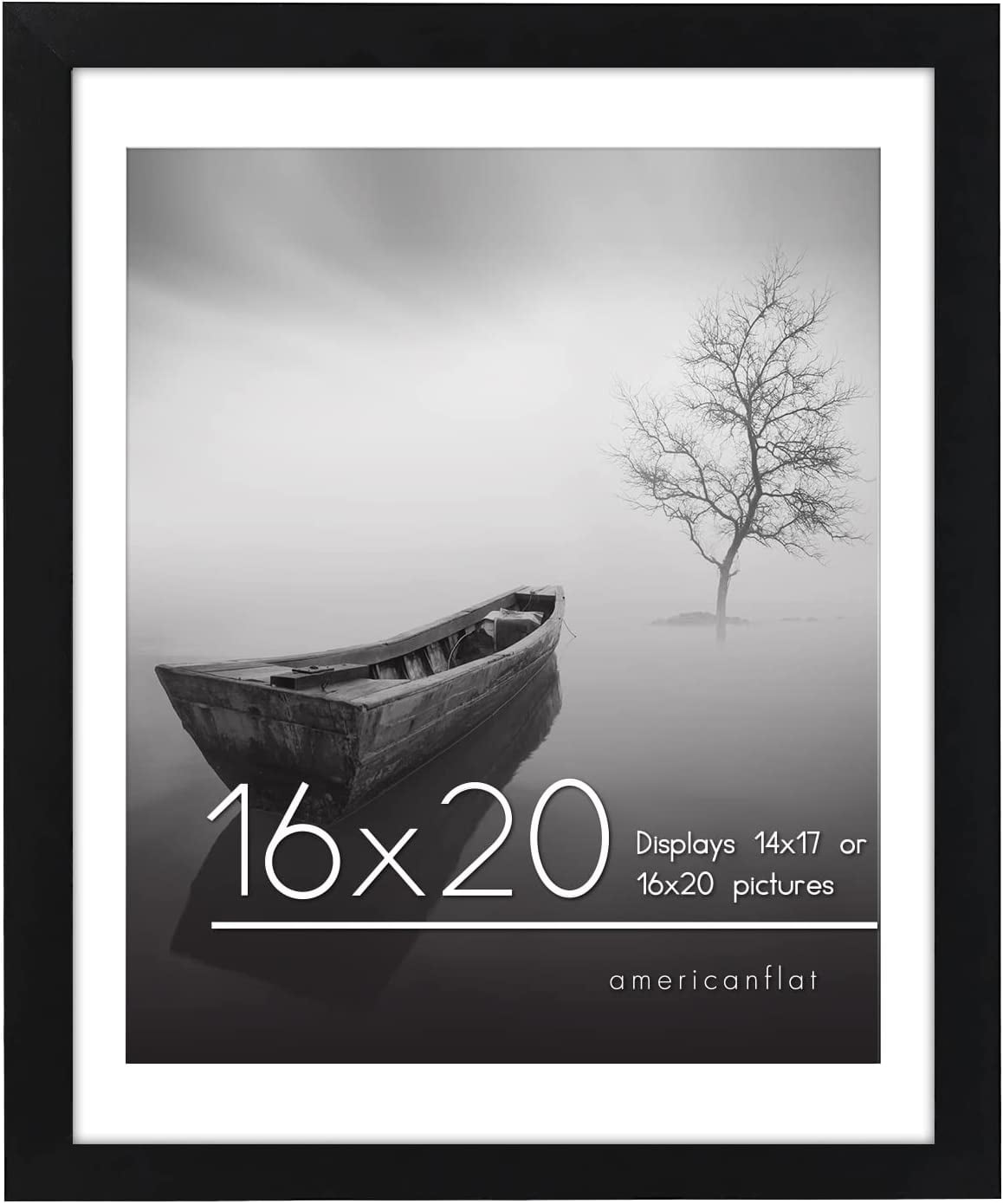 Americanflat 16X20 Poster Frame in Black with 14X17" Mat - Composite ...