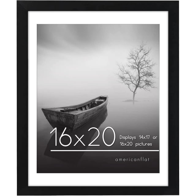 Americanflat 16X20 Poster Frame in Black with 14X17" Mat - Composite ...