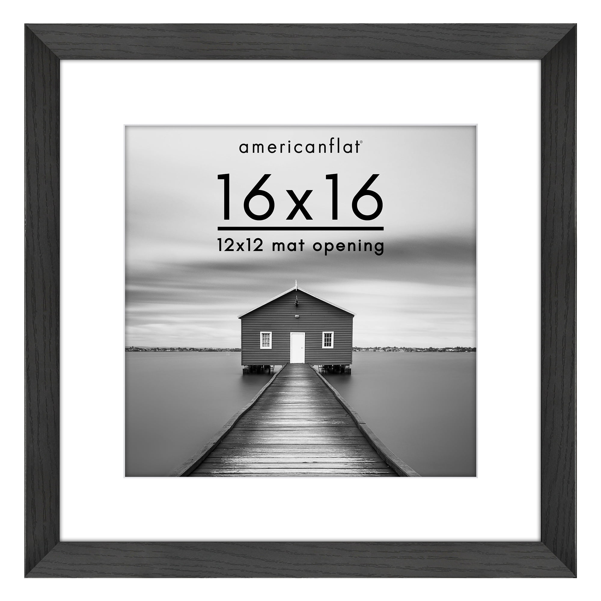 Americanflat 16" x 16" Wide Molding Picture Frame - Black - Walmart.com
