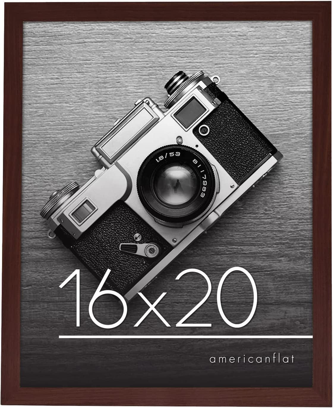 Americanflat 16x20 Poster Frame in Mahogany with Polished Plexiglass ...