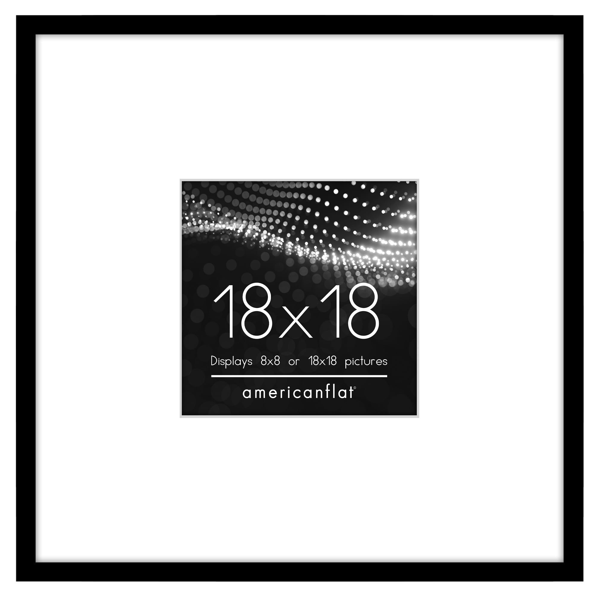 Americanflat 18"x18" Picture Frame - Use as 4x4 Frame with Mat or 12x12 ...