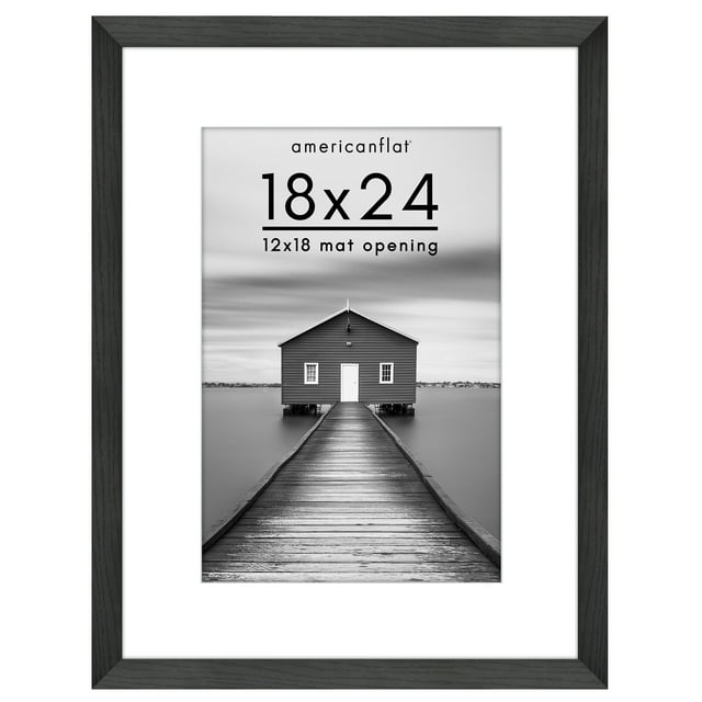 Americanflat 18" x 24" Wide Molding Picture Frame - Black - Walmart.com