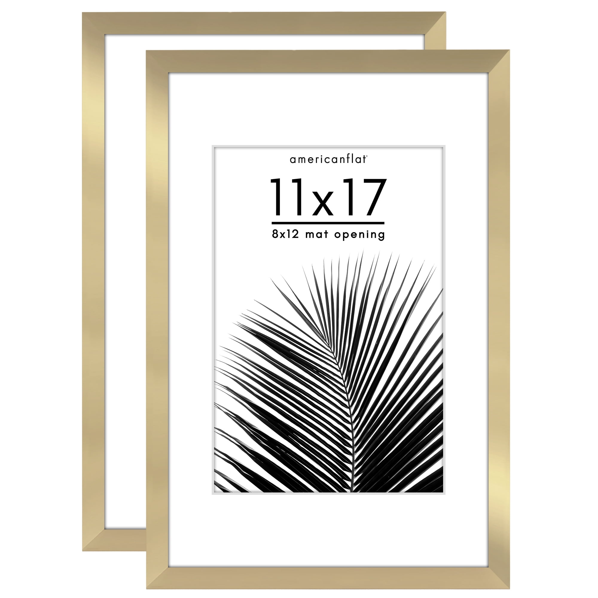 Americanflat 2 Pack 11x17 Frames - Gold Finish - Plexiglass - Walmart.com