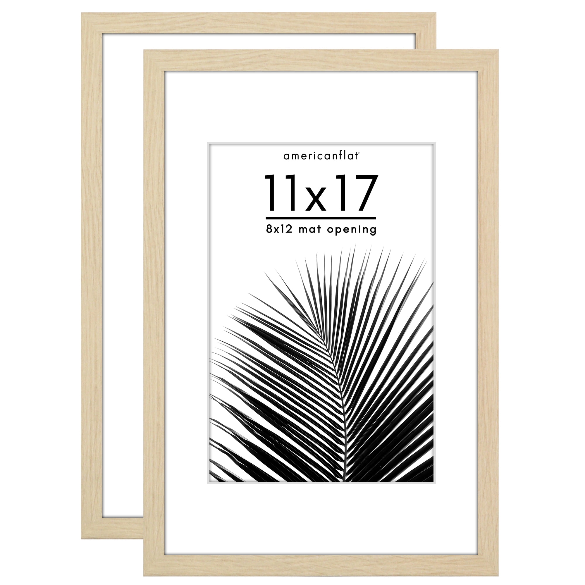 Americanflat 2 Pack 11x17 Frames - Natural Oak Finish - Walmart.com