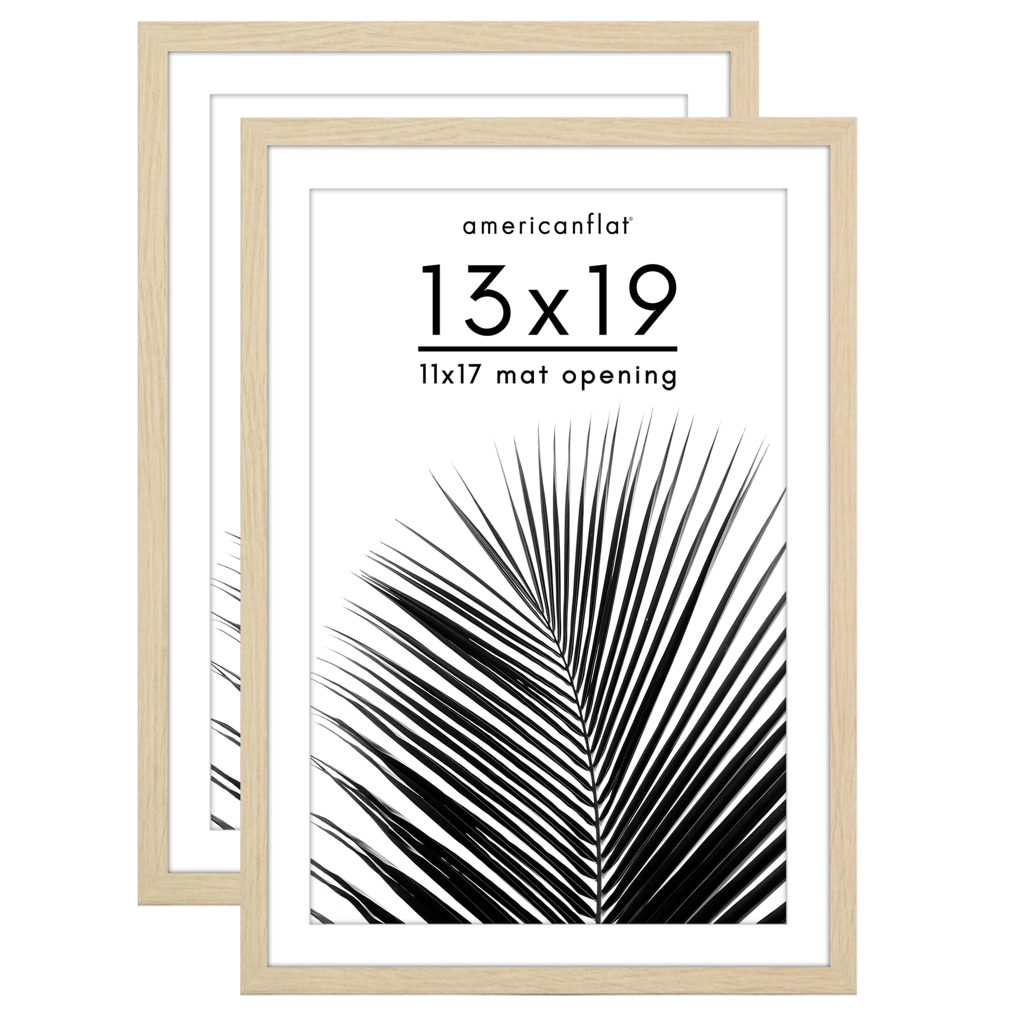 Americanflat 2 Pack of 13x19 Frames with 11x17 Mat - Plexiglass Cover ...