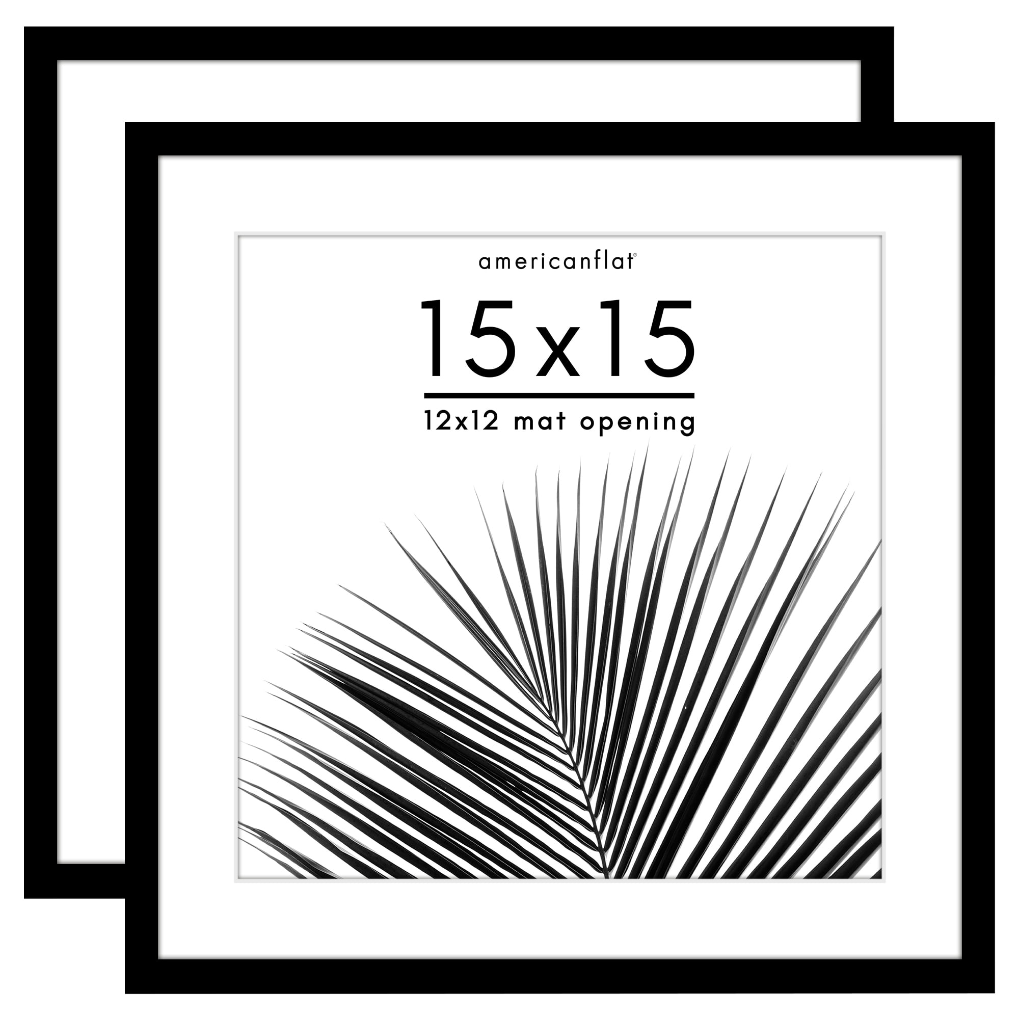 Americanflat 15x15 Picture Frame with Polished Plexiglass with 12x12 ...