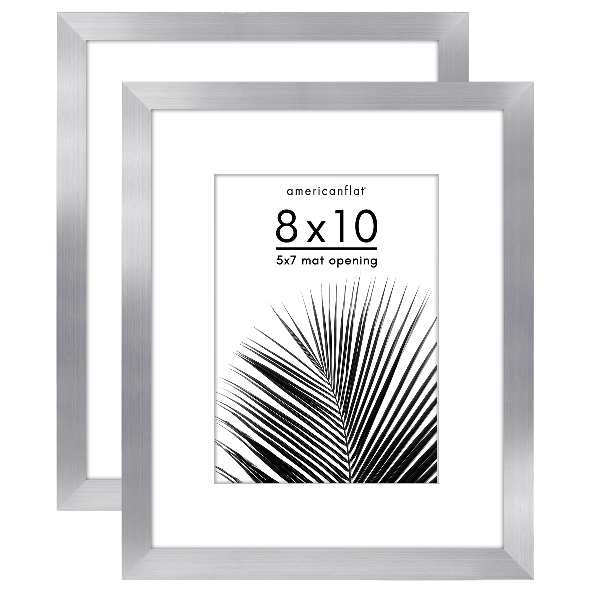 Americanflat 2 Pack 8x10 Picture Frames with 5x7 Mat - Plexiglass Cover ...