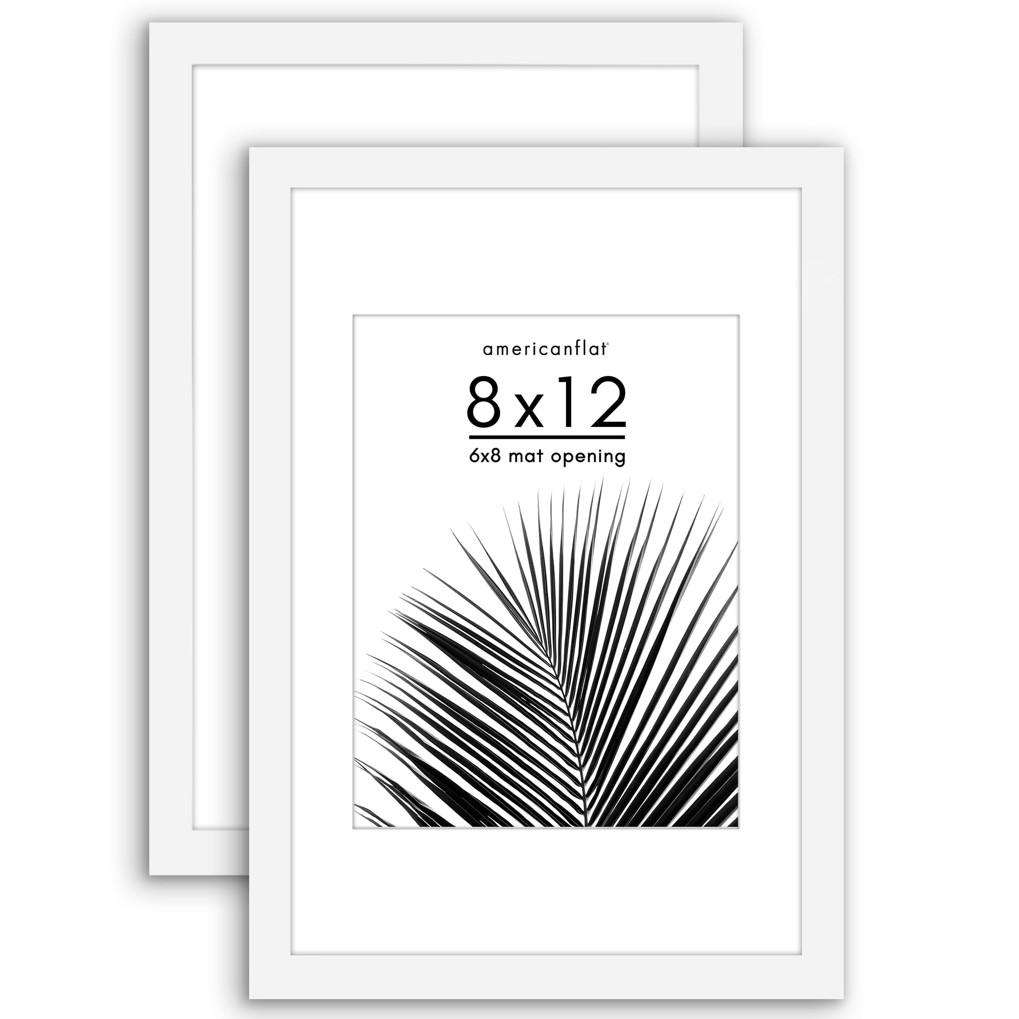 Americanflat 2 Pack 8x12 Frames - White Plexiglass Cover - Walmart.com