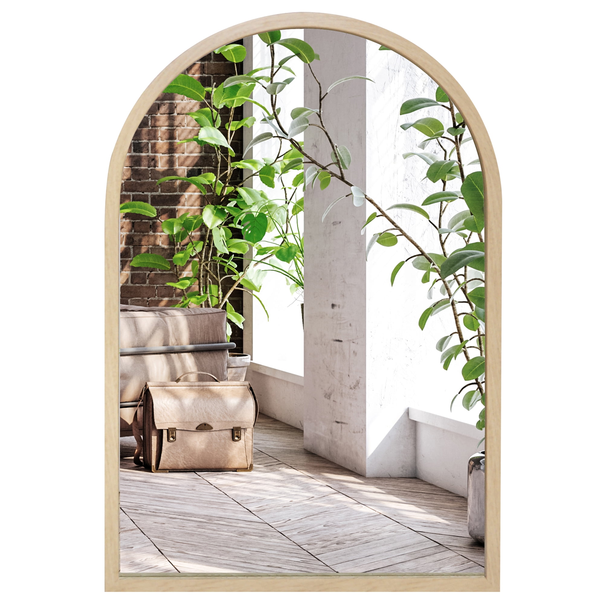 Americanflat 20x30 Framed Dark Oak Arched Mirror - Hanging Mirror for ...