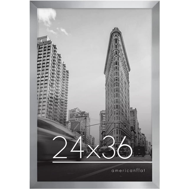Americanflat 24x36 Poster Frame in Silver - Composite Wood with ...